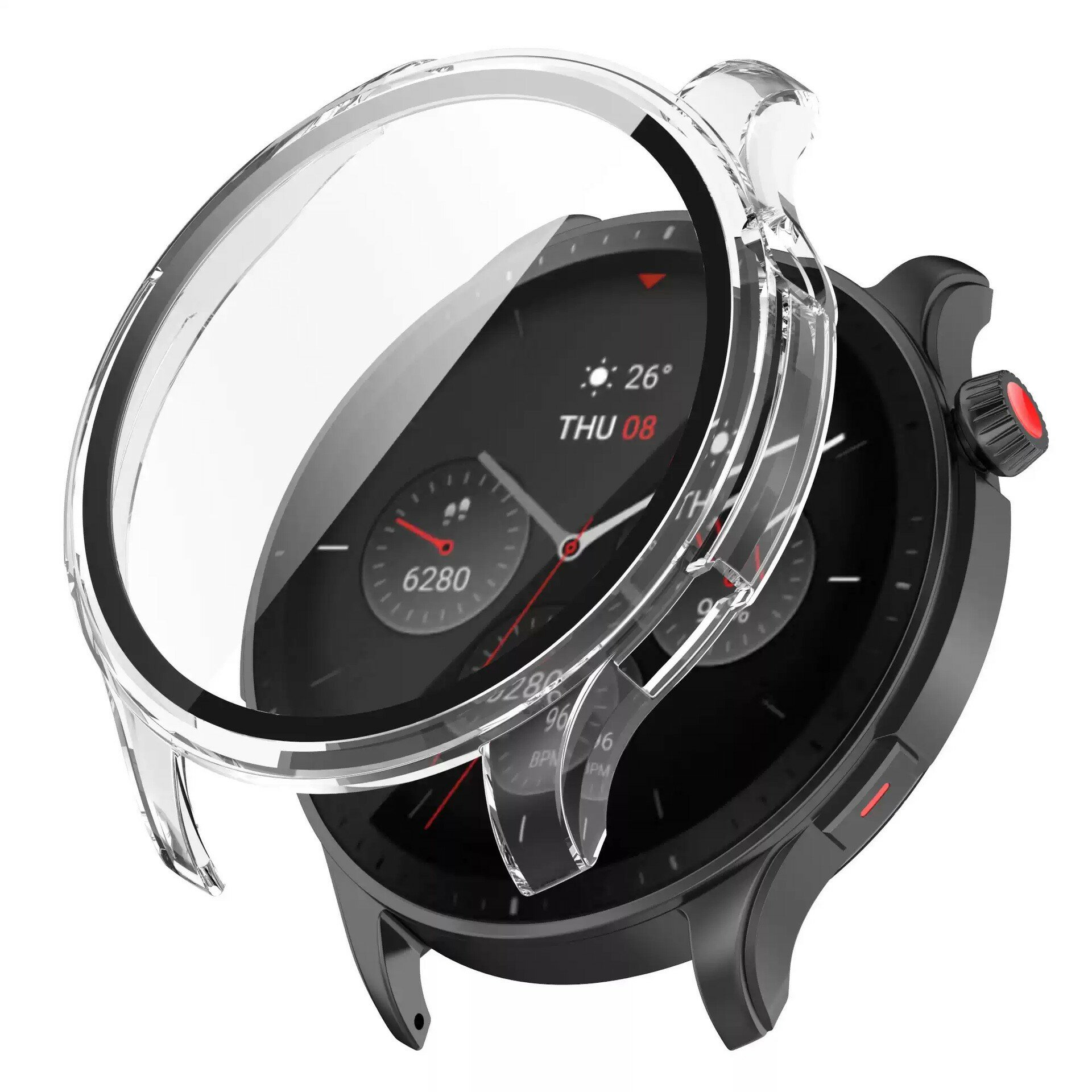 Прозрачный чехол из ПК с закаленным стеклом для умных часов Amazfit GTR Mini