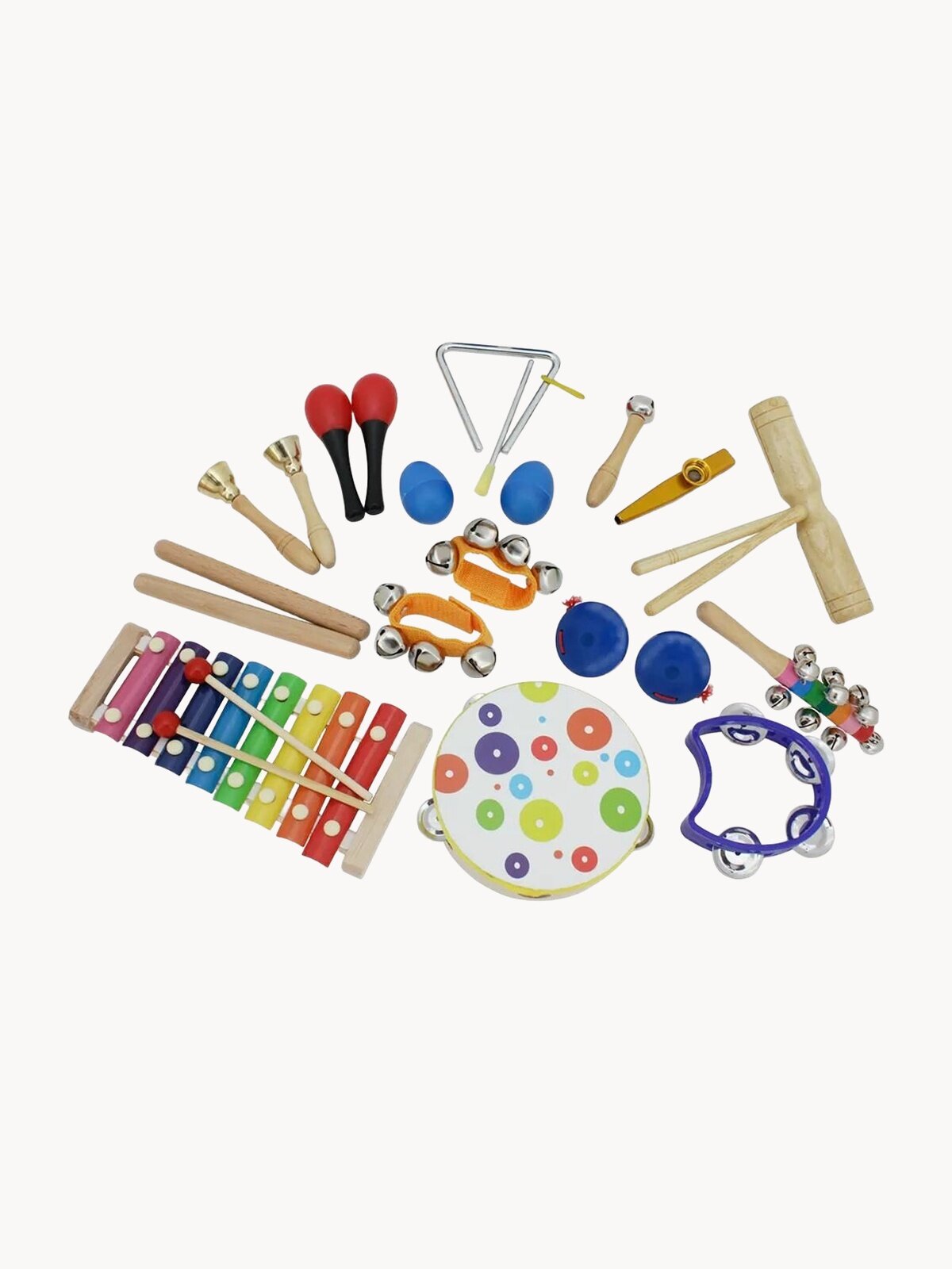 Набор музыкальных инструментов Innopax ColourfulToys, дерево, металл и пластик, 19 предметов