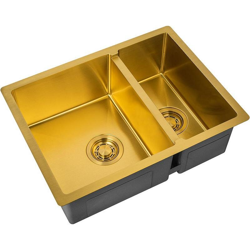 Мойка для кухни ZorG Light Bronze 58х44 ZL R 580-2-440 бронза, 2 чаши, нержавеющая сталь