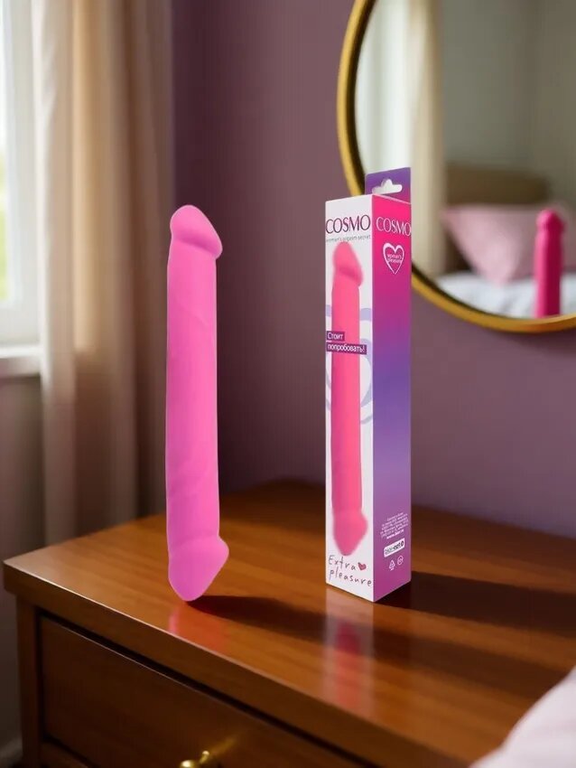 COSMO Фаллоимитатор силиконовый Extra Pleasure 23 см (CSM-23086), розовый