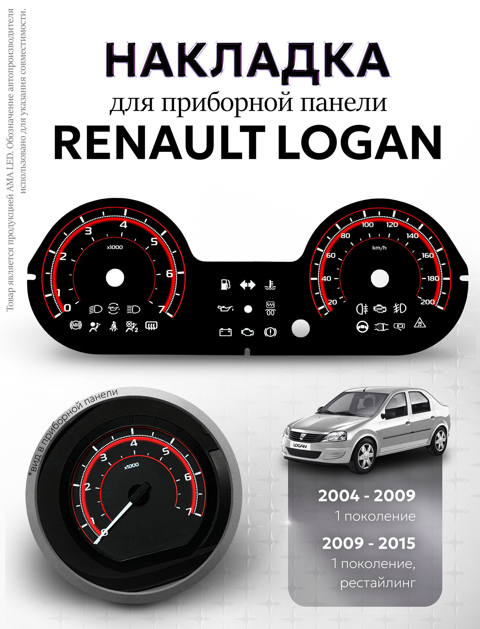Шкала накладка на приборную панель щиток приборов LADA Largus Renault Logan Sandero Almera G15