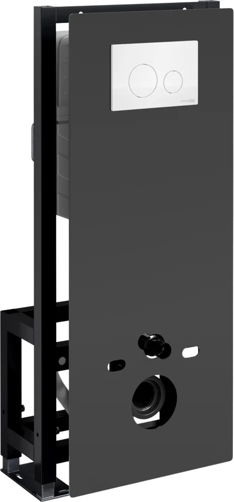 Инсталляция с кнопкой Wasserkraft Glan 66TLT.010. ME. BL. WH02 напольная, 50 см, с регулировкой по высоте, кнопка для унитаза белая, глянцевая, с шумоизоляцией