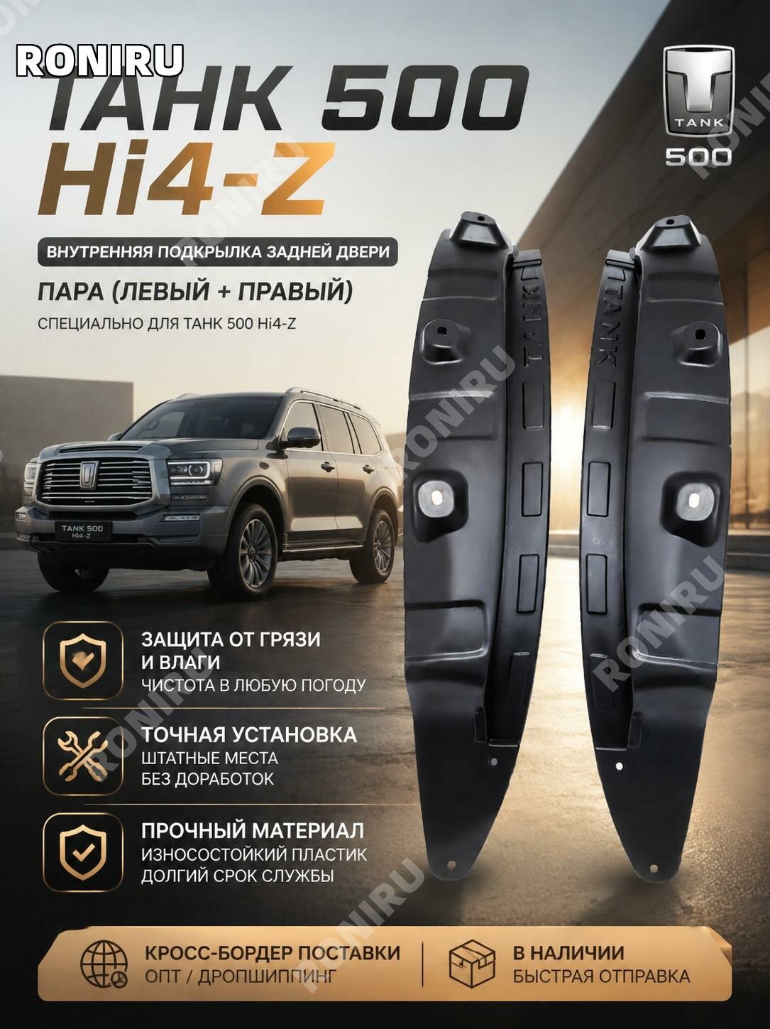 Задние внутренние брызговики для Tank500 Hi4-Z, пластиковая пара накладок в область дверей для защиты от грязи и брызг