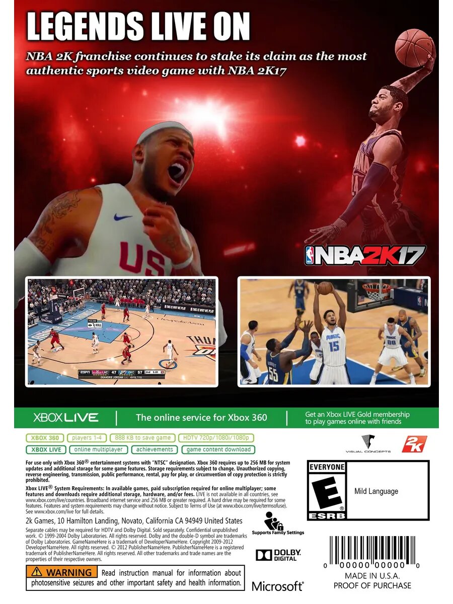 NBA 2K17 (LT +3.0) (XBOX360 CHiP) — фото 1
