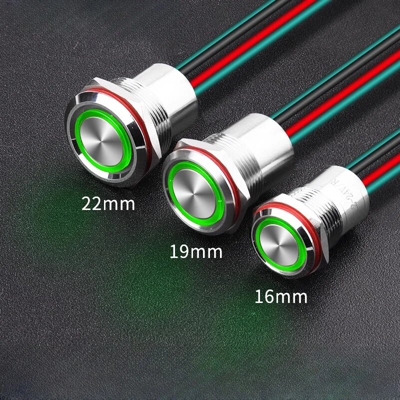 Металлический переключатель LYUNN 19mm, 12-24V, G