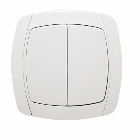 Oval выключатель двухклавишный скрытый белый 10а, 6023