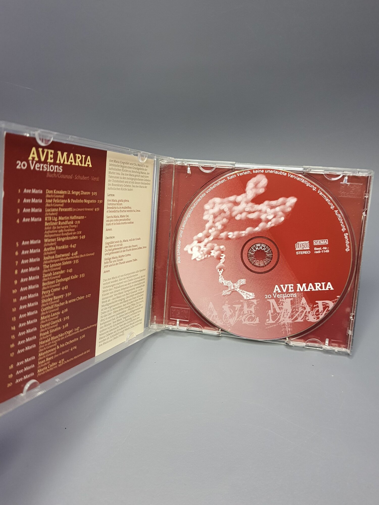 "Ave Maria - 20 Versions". CD диск. 2005 г. — фото 1
