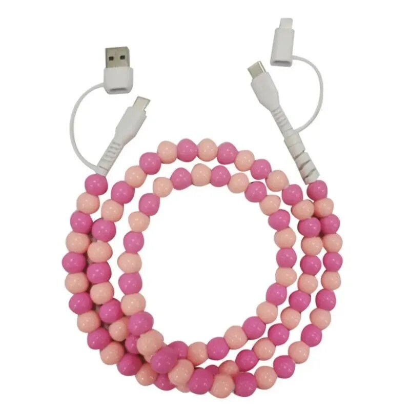 4-в-1 кабель для iPhone USB 8-pin Розовый, Pink
