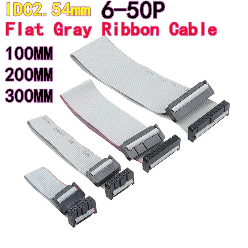 Плоский серый ленточный кабель FC6/8/10/16/20-64P IDC2.54 мм 200MM 10PCS, 6P(2X3P)