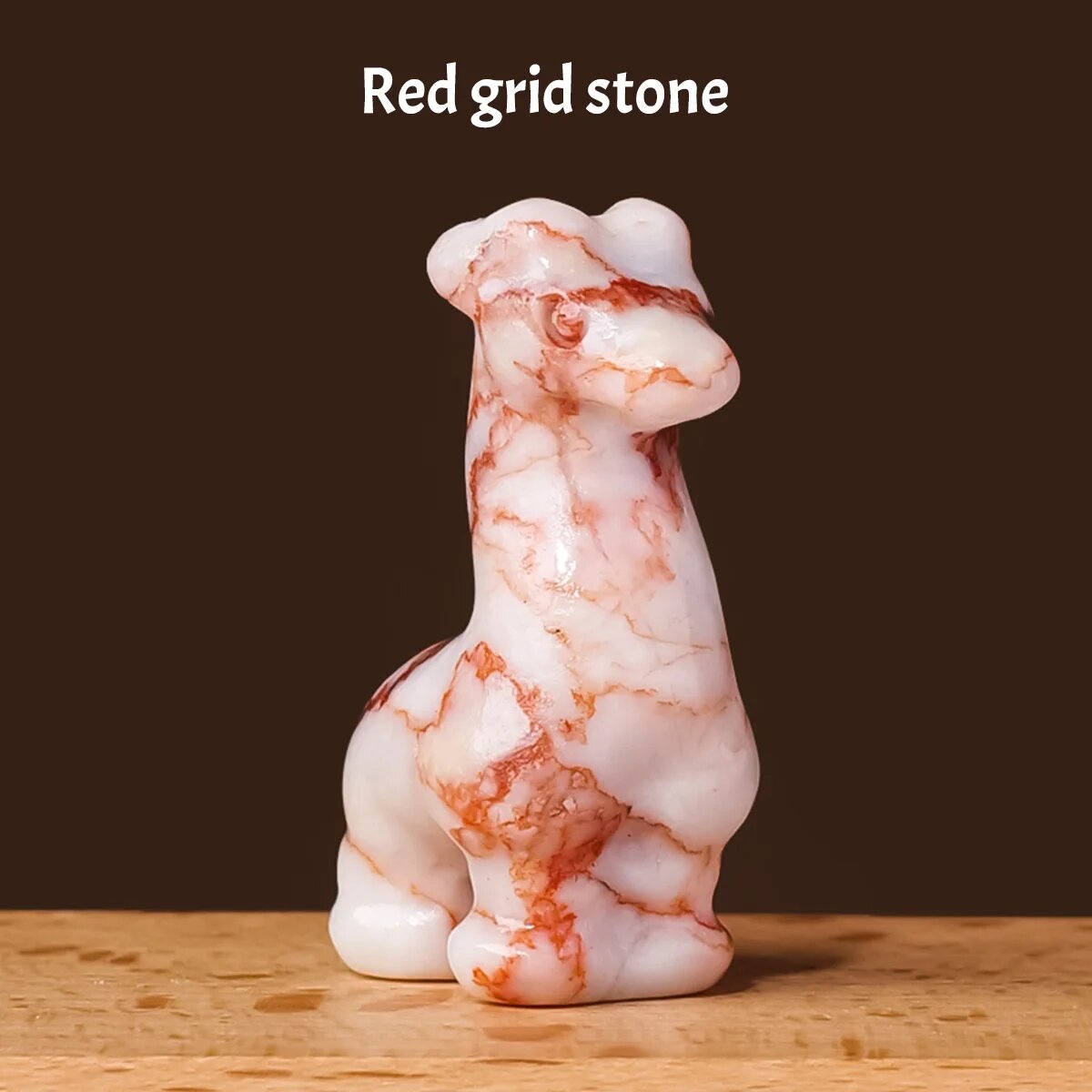 Фигурка жирафа из красного Red grid stone