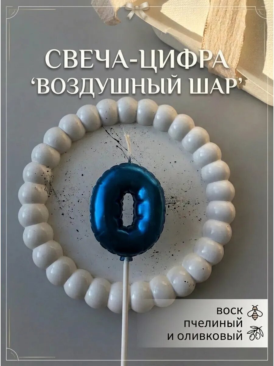 Свеча цифра 0 "Воздушный шар"
