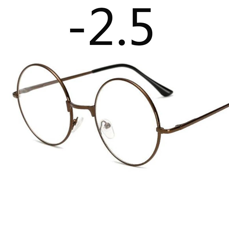 Металлические круглые очки Myopia -1.0 -1.5 -2.0 до -4.0 tea myopia -2.5