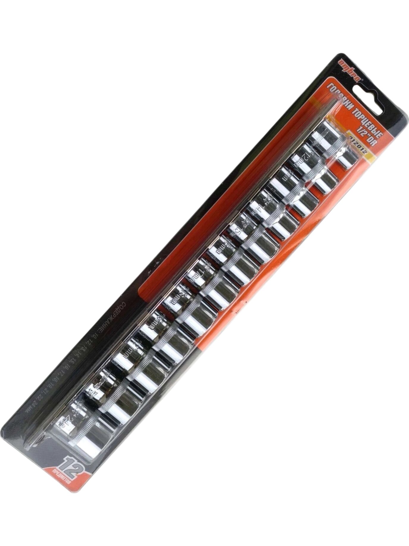 Ombra 912012 Набор головок торцевых 1/2DR на держателе, 10-24 мм, 12 предметов