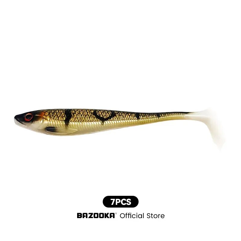 Bazooka Shad Shiner, цвет QGYT-Black, 7 шт
