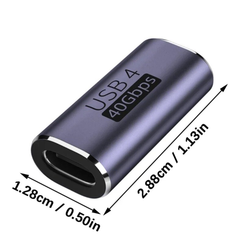 Алюминиевый удлинитель USB C «мама-мама», 8K @ 120 Гц, видео, 100 Вт, быстрая зарядка для кабеля USB4.0, адаптер 40 Гбит/с
