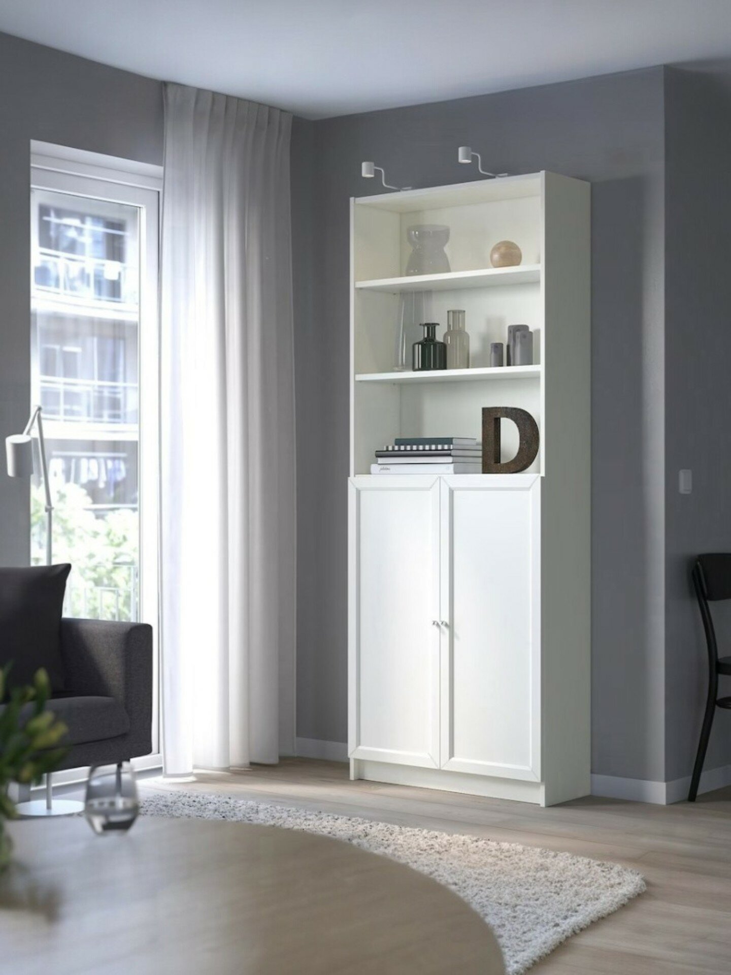 Стеллаж Билли 23 Белый Фасадный 0101 NEW 80x30x202 см, GOODFORM