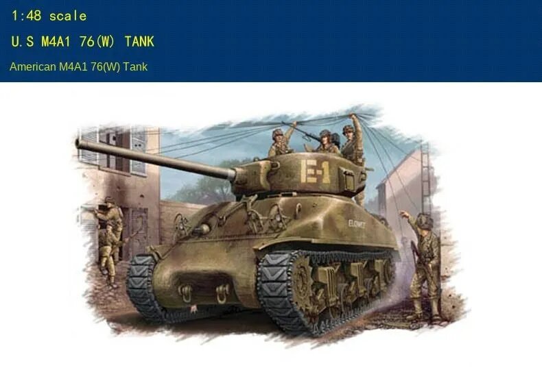 HOBBYBOSS 84801 1/48 U.S. M4A1 76 W Средний сборная модель танка