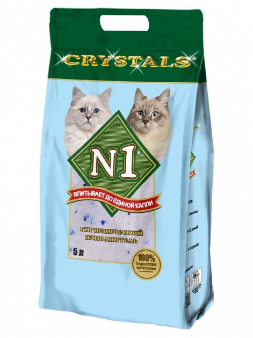 Наполнитель для кошачьих туалетов №1 Crystals, силикагелевый 5л