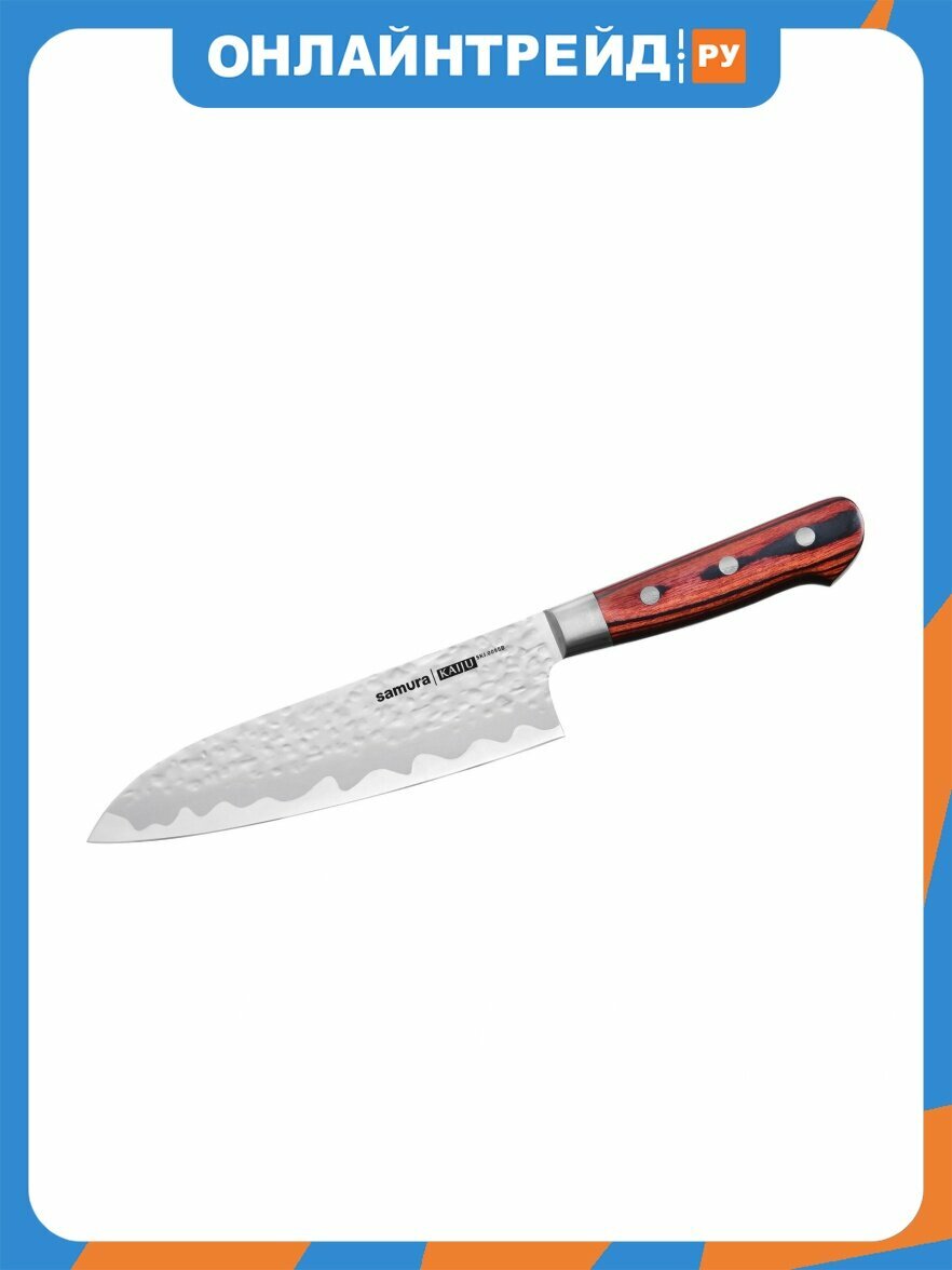 Нож кухонный Сантоку Samura KAIJU 180 мм, AUS-8, дерево, с больстером (SKJ-0095B/K)