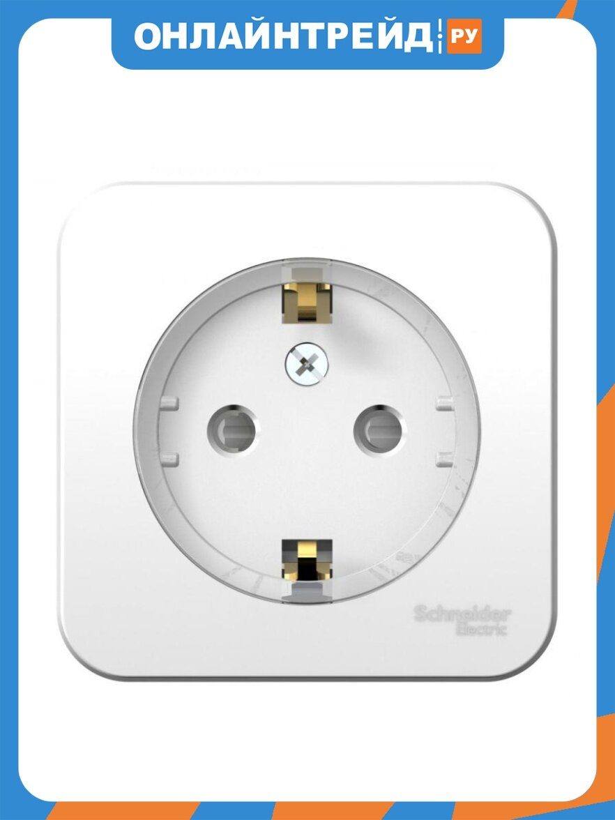 Розетка Systeme Electric (schneider Electric) SCHNEIDER ELECTRIC BLANCA с заземлением, со шторками, (компакт), изол. пл, 16А, 250В, Белый, BLNRA111111
