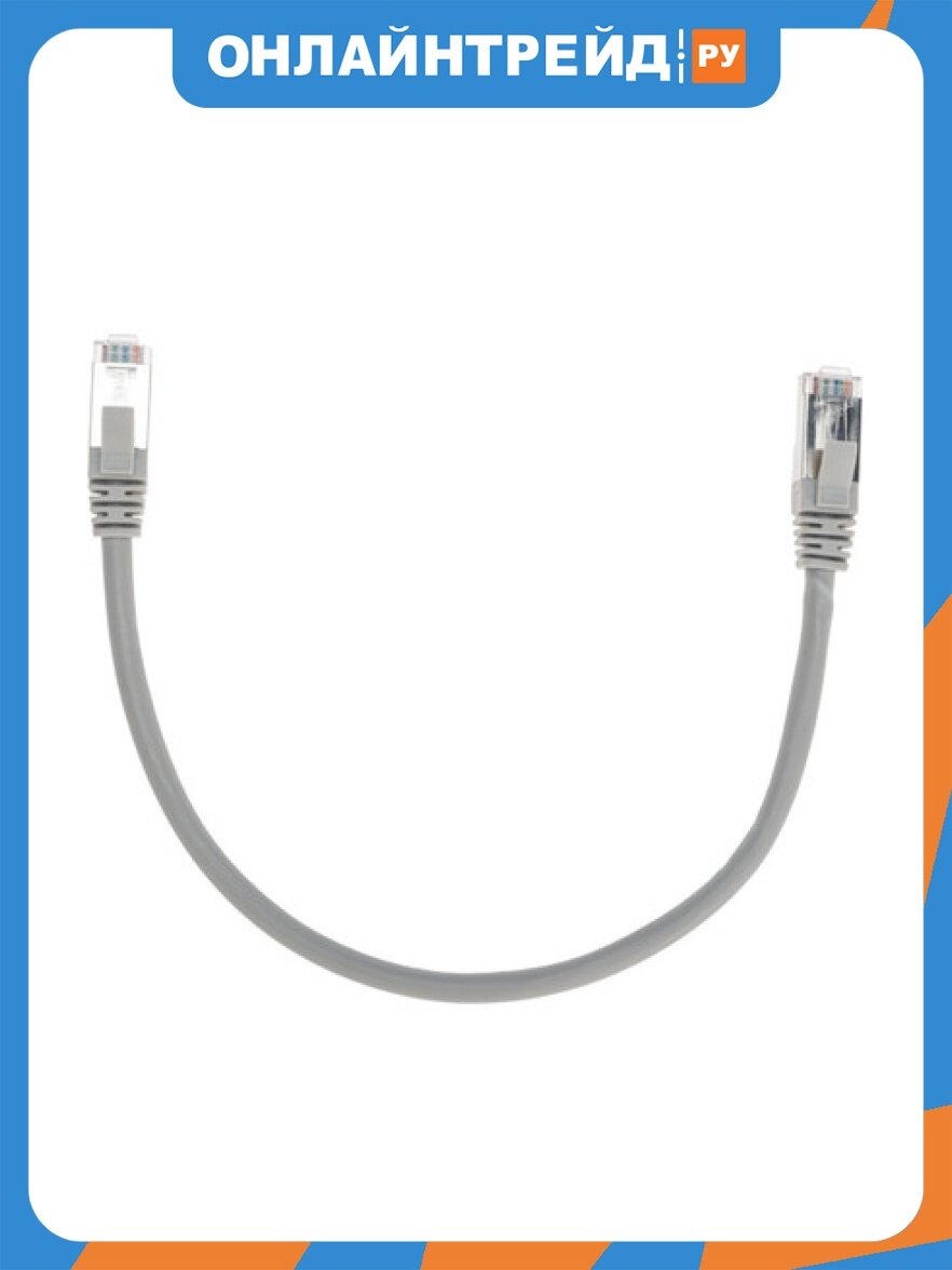 Патч-корд F/UTP Rexant cat 6, медь, LSZH (негорючий), 0,3 м, RJ45-RJ45, 26AWG, серый