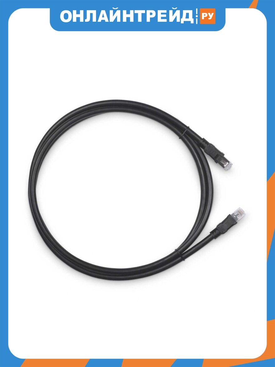 Патч-корд F/UTP Cabeus PC-ARM-FTP-RJ45-Cat.6a-1.5m-PE категория 6a, 2xRJ45/8p8c, экранированный, армированный стальной лентой, черный, РЕ, 1.5м