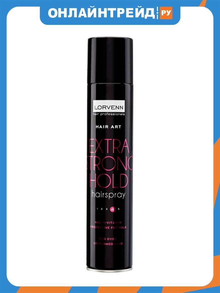 Лак для укладки волос Lorvenn Hair Art Extra Strong hold, экстра сильной фиксации, 400 мл