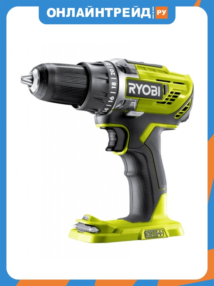 Дрель-шуруповерт аккумуляторная Ryobi ONE+ R18DD3-0, без АКБ и ЗУ