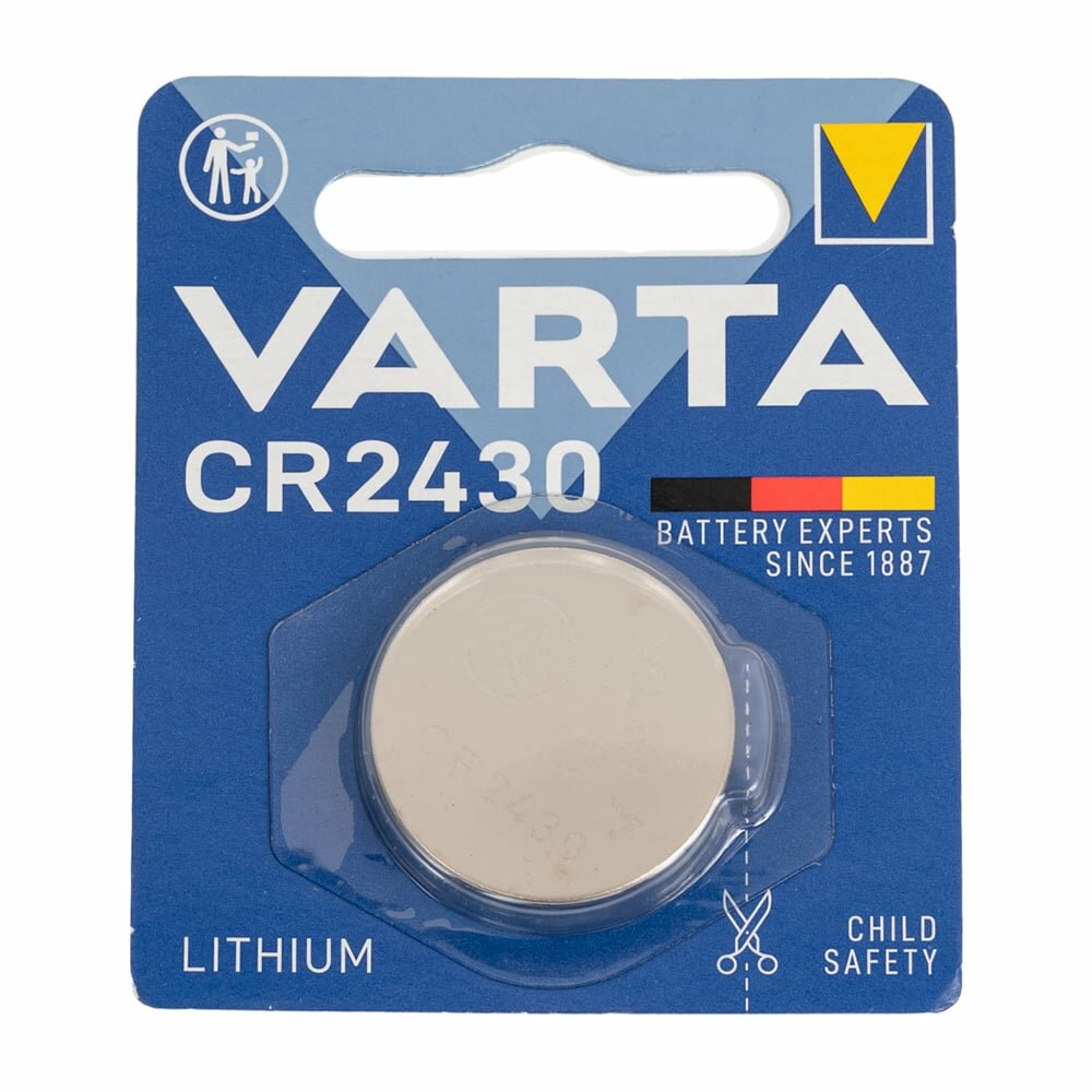 Батарейка Varta CR2430, BL1, Lithium, 3V 06430101401