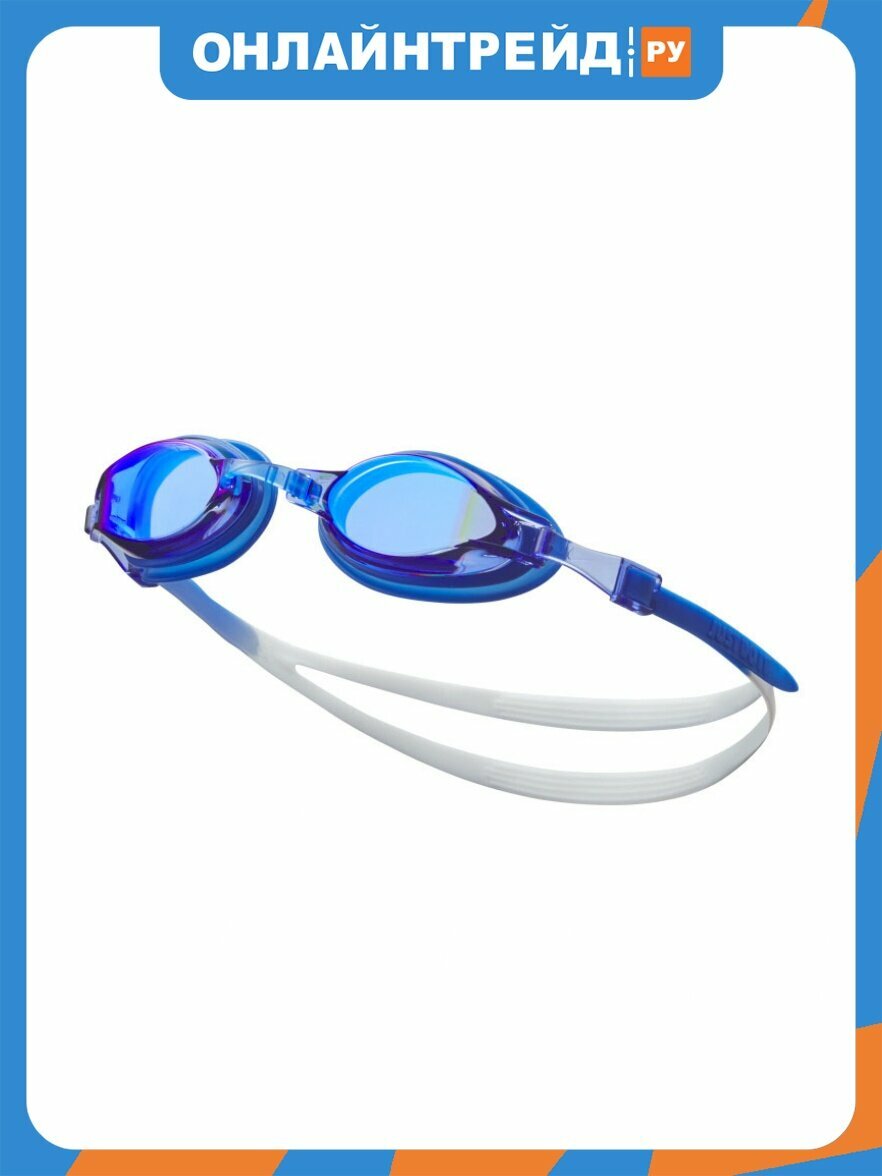 Очки для плавания Nike Chrome Mirror, NESSD125494, зеркальные линзы, регул. переносица, синяя оправа