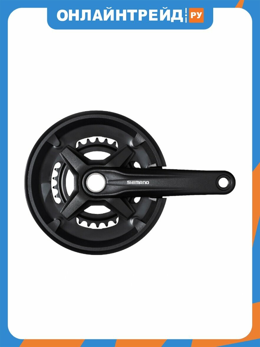 Система, MT210 Shimano EFCMT210EX60CL, 175мм, для 2x9ск, интегрированный вал, 46/30, с защитой, цвет черный, EFCMT210EX60CL