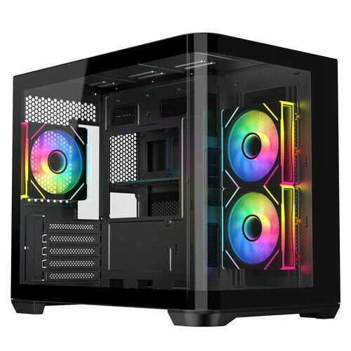 Компьютерный корпус ARDOR GAMING Crystal CGM (GAMING CRYSTAL CGM) черный - Mini Tower, Micro-ATX, USB 3.2 Gen 1 Type-A, USB 3.2 Gen 1 Type-C