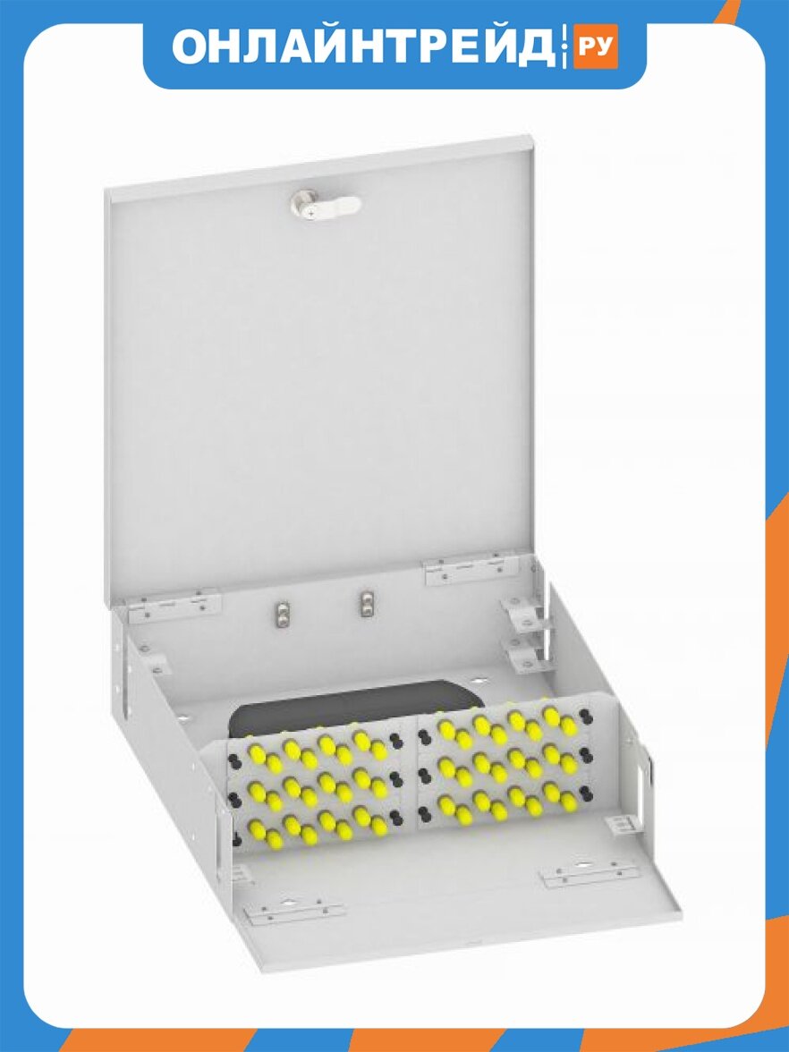 Кросс оптический Toplan , настенный, 48 ST/UPC адаптеров, MM, укомплектованный (КРН-Top-48ST/U-OM2-GY)