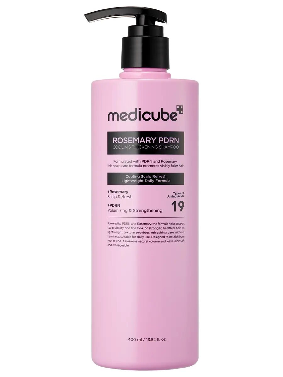 Medicube Охлаждающий шампунь для густоты волос с пдрн и розмарином Rosemary PDRN Cooling Thickening Shampoo 400 мл