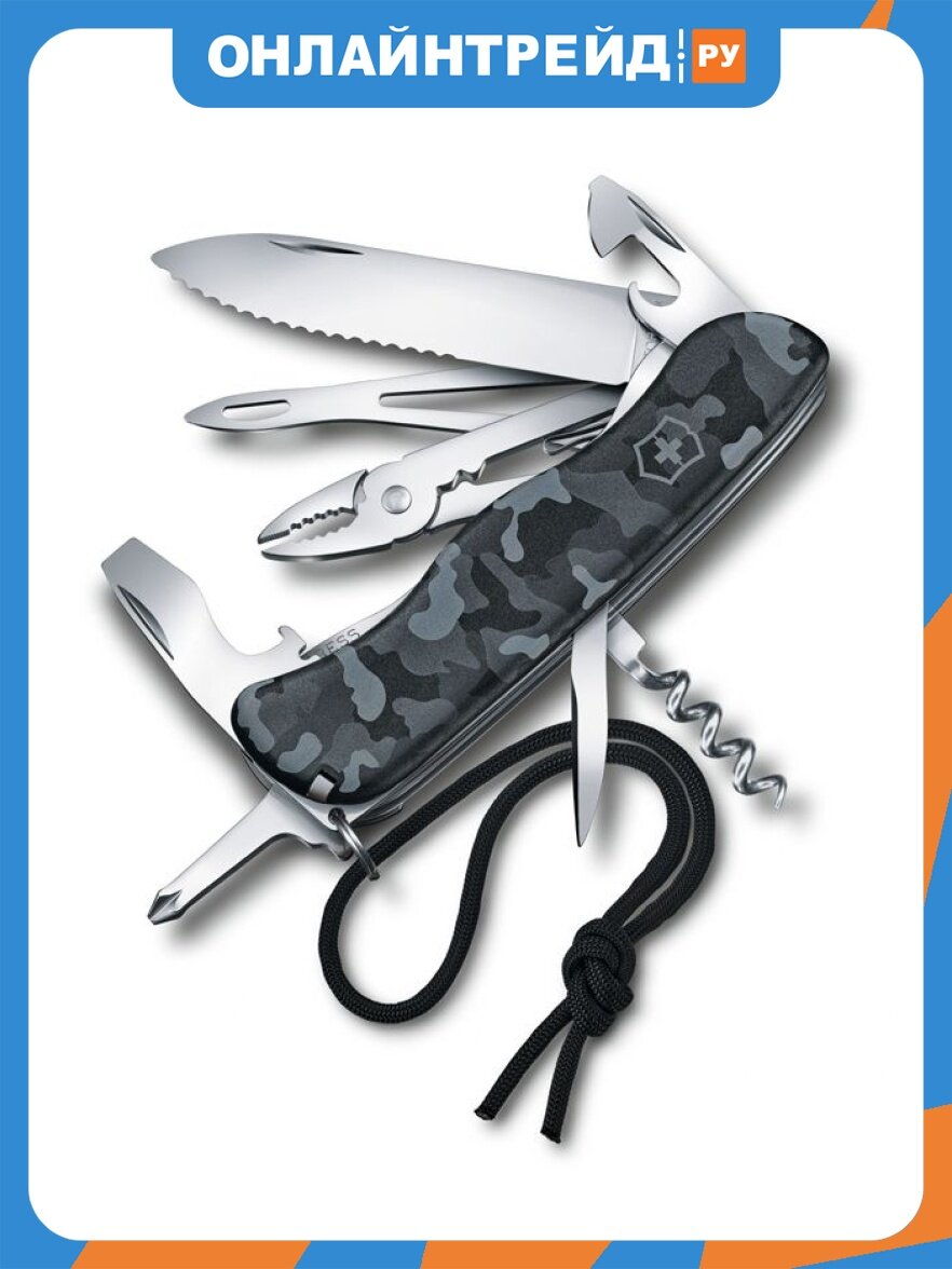 Нож перочинный Victorinox Skipper Navy Camouflage, 111 мм, 17 функций, с фиксатором, серый камуфляж