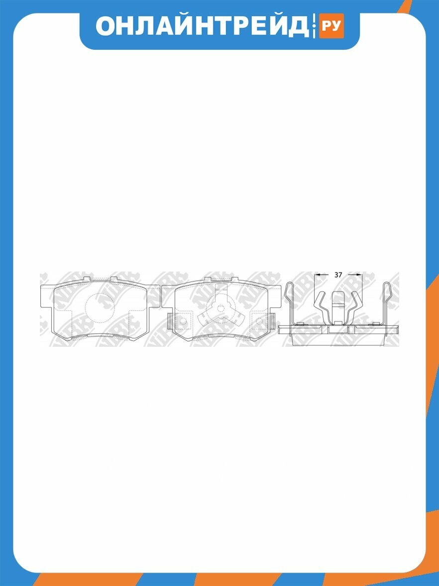 Колодки тормозные дисковые Nibk для HONDA Accord (2.4), CR-V (2.2) задние (4шт.)