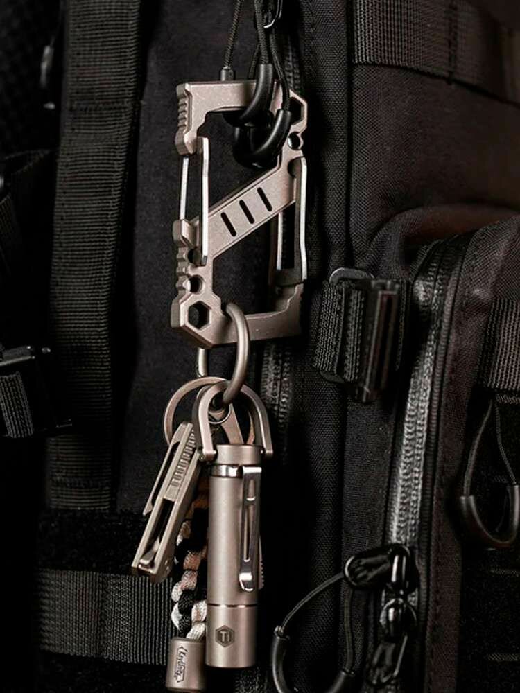 Карабин-мультитул 3 в 1 KeyUnity KU07 Titanium Multitool Carabiner — фото 1