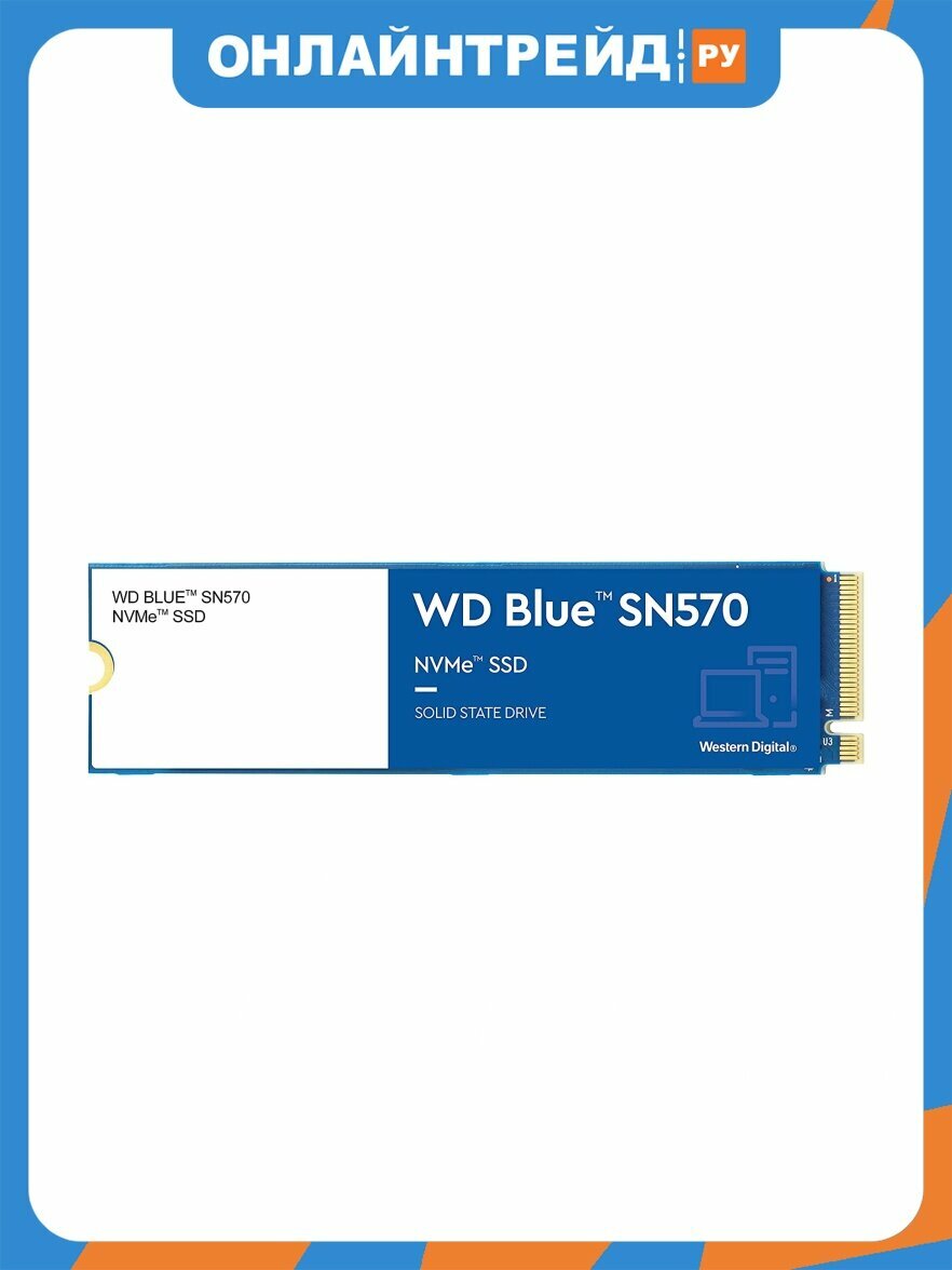 SSD диск Western Digital Blue SN570 M.2 2280 1.0 Tb PCIe Gen3 x4 NVMe v1.4 TLC (WDS100T3B0C)