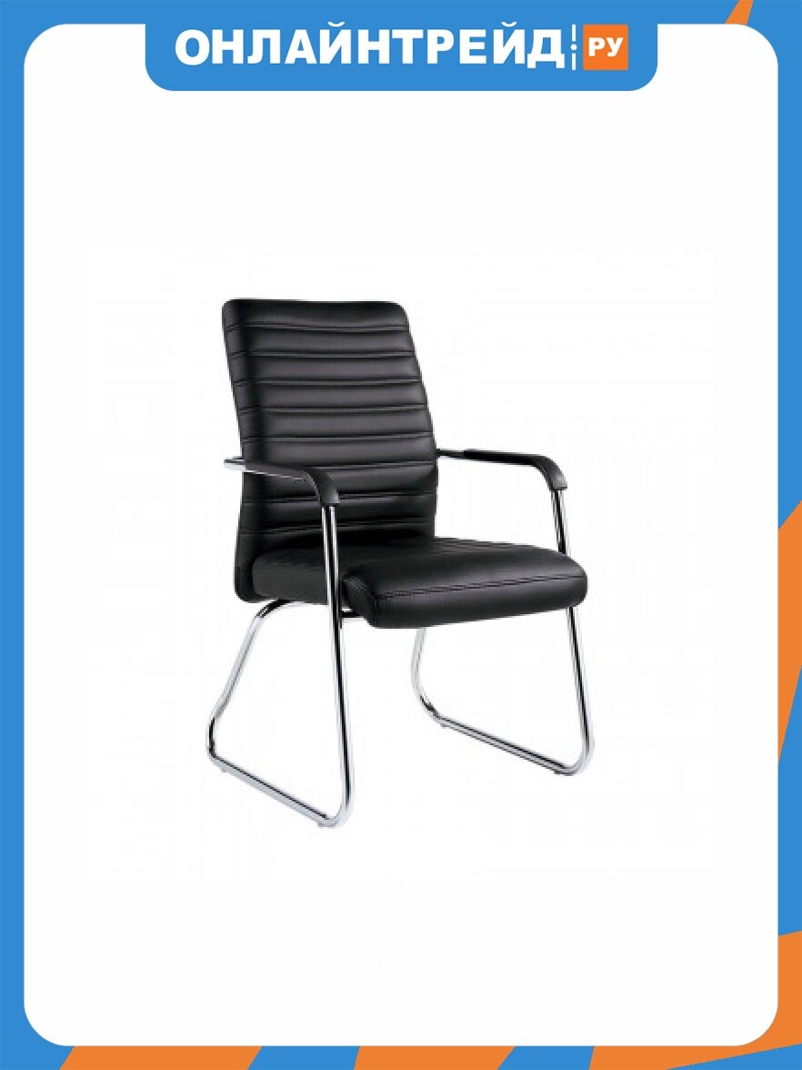 Кресло офисное Easy Chair 806 VPU кожзам черный, хром