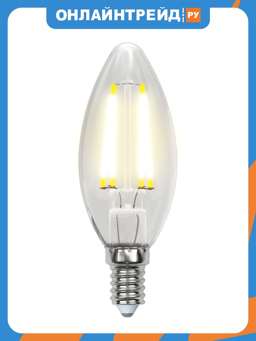 Светодиодная лампа Uniel LED-C35-6W/WW/E14/CL PLS02WH