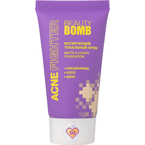 BEAUTY BOMB Тональный крем Acne Fighter, № 03 Темно-бежевый, 25 мл № 03 Темно-бежевый