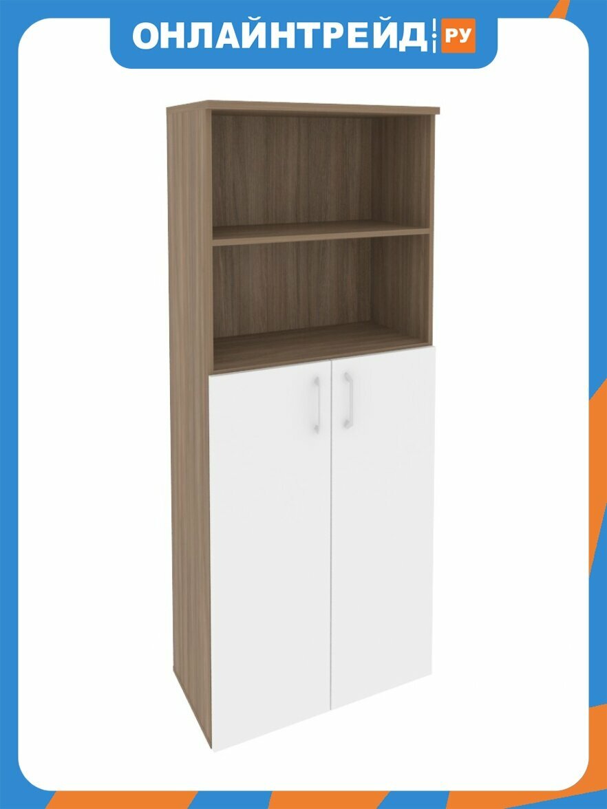 Шкаф офисный Riva CHAIR высокий широкий O. ST-1.6 Дуб аризона/Белый бриллиант 800*420*1977 Onix