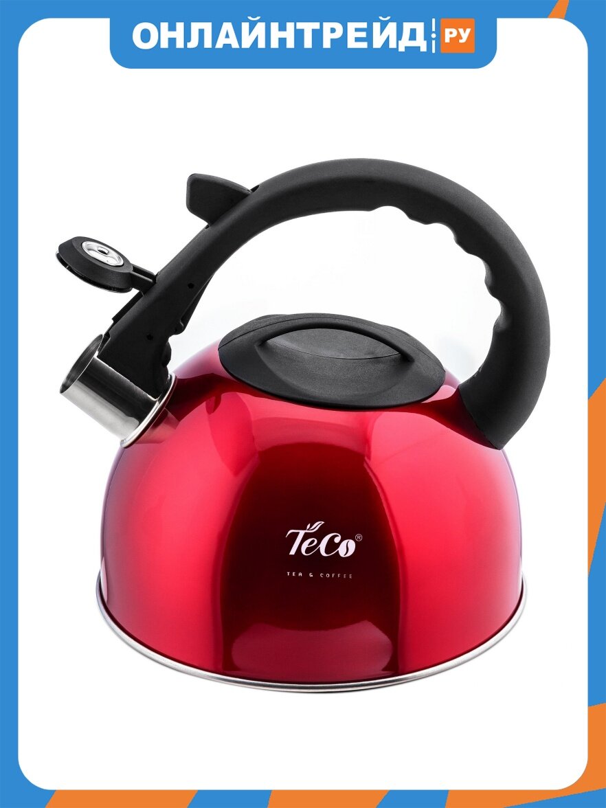Чайник наплитный со свистком Teco TC-103-R, 3 л, красный