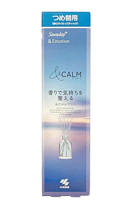 Kobayashi Ароматический диффузор для дома с палочками Calm Emotion Цветы и море, без стеклянного флакона, наполнитель + палочки, 70 мл