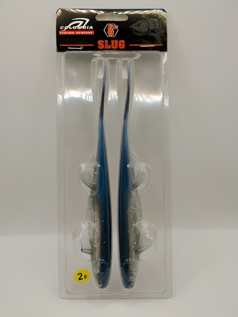 Силиконовая приманка SLUG 8" COLUMBIA fishing company: набор 2 шт, 20см, 25г, мягкая приманка на хищника