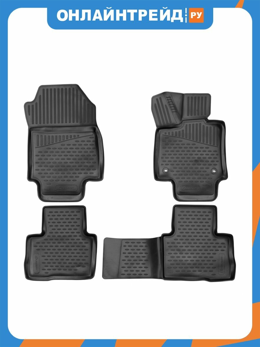 Коврики 3D в салон Autofamily ELEMENT для TOYOTA RAV4 (2019-н. в.) полиуретан