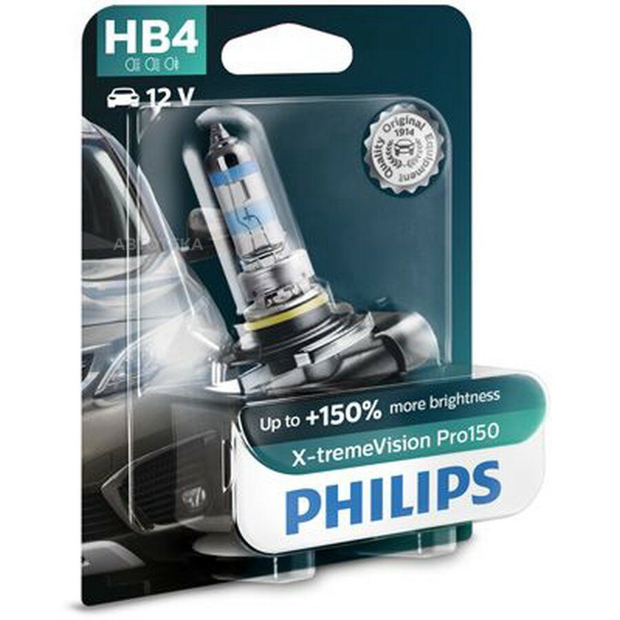 Лампа HB4 12V 51W P22d XVP (блистер 1шт.) PHILIPS 9006XVPB1