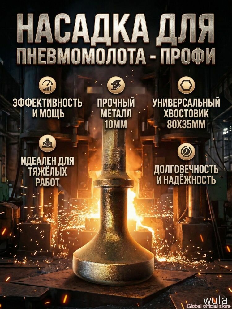 Зубило для перфоратора, насадка для отбойного молотка, плоское шестигранное, 80x35 мм