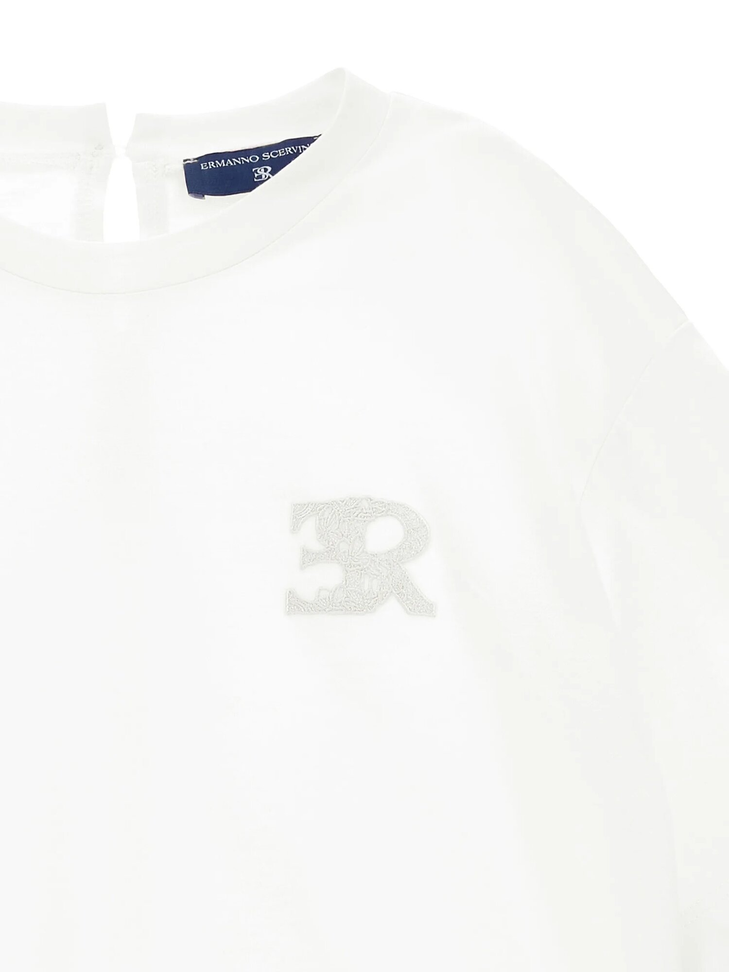 Футболка Ermanno Scervino Logo-patch T-shirt, размер 8 лет, бежевый/белый — фото 1