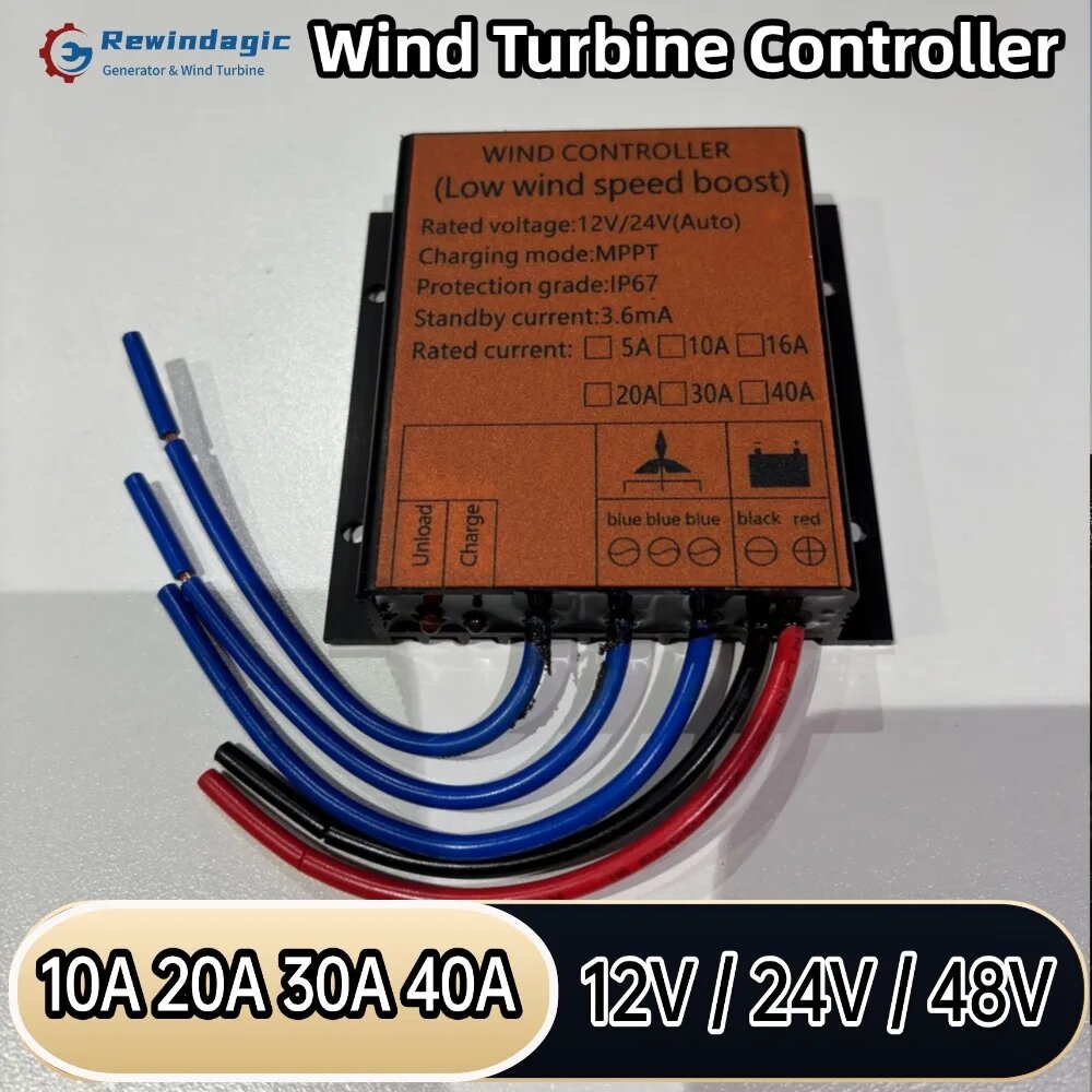 Rewindagic MPPT контроллер заряда 3000W 30A 12V 24V 48V 40A, 12V 24V Auto, 3000W